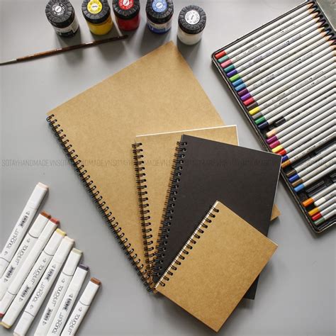 Sổ Tay Vẽ Chì Sketchbook Giấy Kem Trơn 130gsm [sthm Stationery