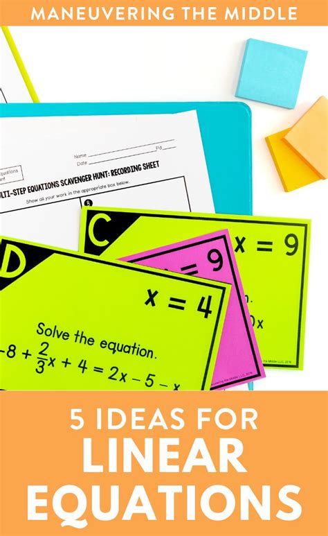Engaging Activities For Linear Equations