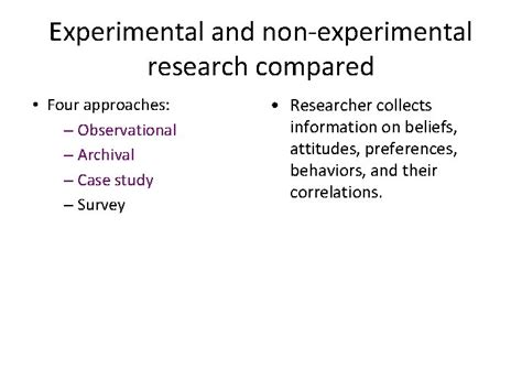 Nonexperimental Designs Outline Experimental Vs Nonexperimental Research