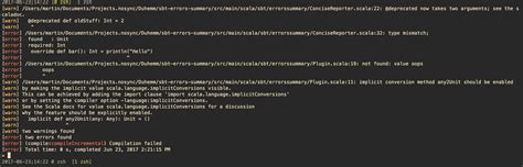 Improving The Compilation Error Reporting Of Sbt Tooling Scala
