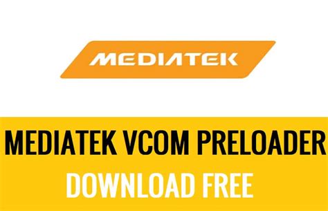 MTK Preloader VCOM USB Driver MediaTek Download Windows