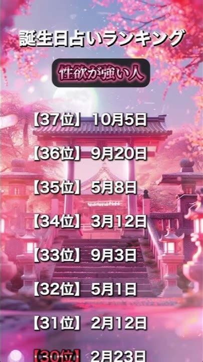 見逃し厳禁 】性欲が強い人ランキングtop100 占い 誕生日占い 血液型占い 生年月日占い 恋愛運 Youtube