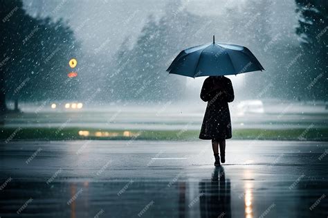 Rain And Umbrella Background