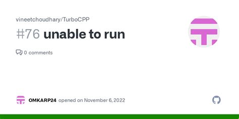 Unable To Run Issue Vineetchoudhary TurboCPP GitHub