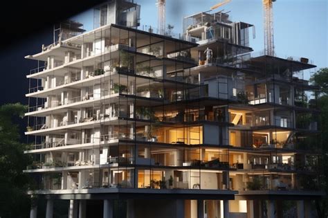 Premium AI Image Building A Residential Structure Inside A Complex A Dynamic Construction Endeavor