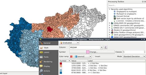 Implementing Standard Deviation Classification In Qgis Symbology Geographic Information