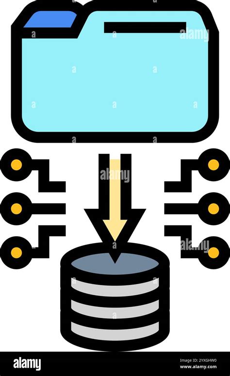 Database Cloud Computing Color Icon Vector Illustration Stock Vector Image And Art Alamy