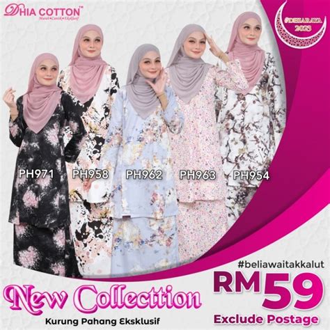 Kurung Pahang PH 954 971 Baju Kurung Tradisional English Cotton Baju