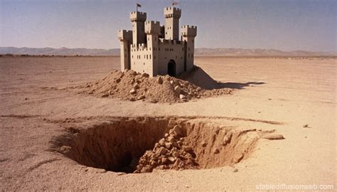 Castle In Desert Pit Stable Diffusion Online