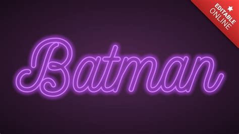 Batman | Purple Neon Style | Text Effect Generator