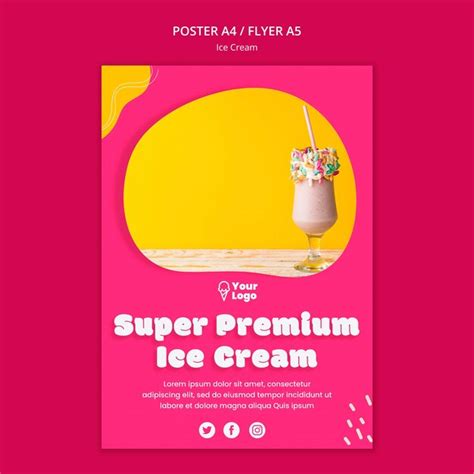 Ice Cream Poster Template Free Vectors And Psds To Download