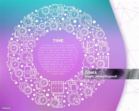 원 선 아이콘에서에서 시간 개념 커피 시간 스톱 워치 스마트 시계 뜨거운 시간 판매 마감 알람 오픈 시간 카운트 다운 현대 벡터 그림 인쇄 매체에 대 한 템플릿입니다 개념에