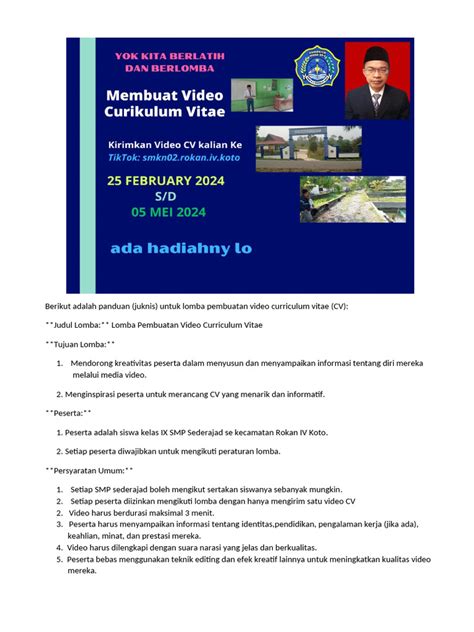 Panduan Lomba Video Cv 2024 Pdf