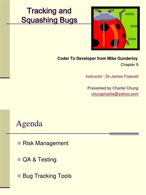 tracking and squashing bugs coder to developer from mike gunderloy