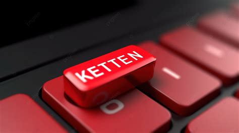 3d Render Hand Cursor Over Red Enter Key Of System Background Keyboard