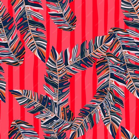 Premium Vector Graphic Exotic Plant Foliage Seamless Pattern Tropical