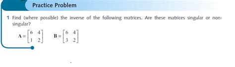 solved practice problem 1 find where possible the inverse