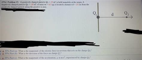 Solved 5 Problem 13 A Positively Charged Particle Chegg Com