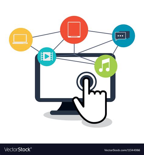 Computer And Social Media Design Royalty Free Vector Image