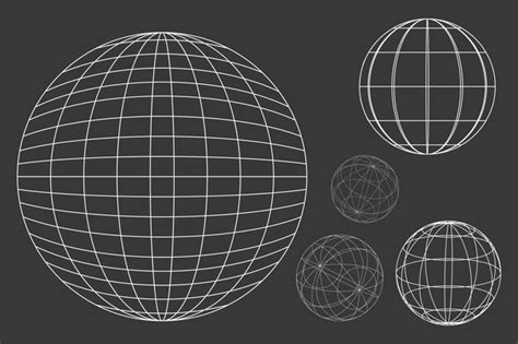 premium vector collection of 3d wireframe objects 4
