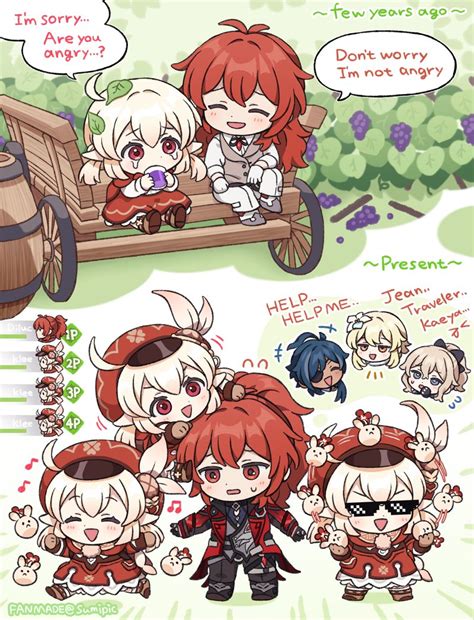 Diluc And Klee Genshin Impact Hoyolab