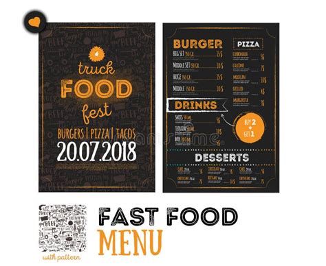 Junk Food Festival Menu Template Street Restaurant Brochure Cover
