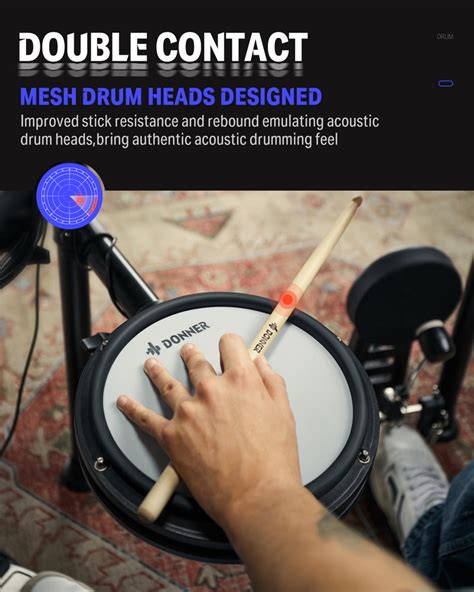 Donner Ded 200x Electronic Drum Set 5 Drum 4 Cymbal 450 Sound With Drum