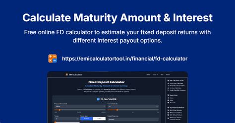 Fixed Deposit FD Calculator Calculate Maturity Amount Interest