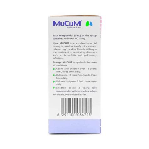Buy Mucum Syrup 15mg5ml Sugar Free 100 Ml Online At Best Price In The