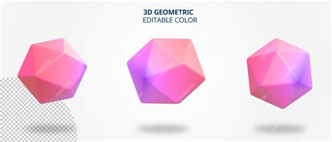 Premium Psd Realistic Geometric 3d Polyhedron