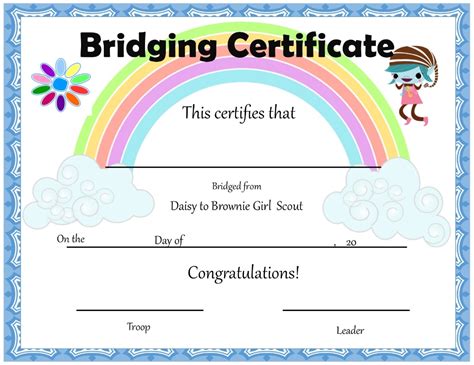 Printable Girl Scout Bridging Certificates
