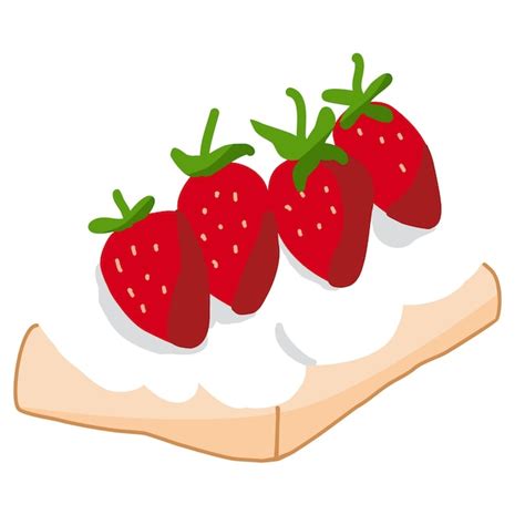 Premium Vector Strawberry Cake Icon Cartoon Style
