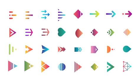 Premium Vector Swipe Arrow Right Gradient Button Icon Set Application