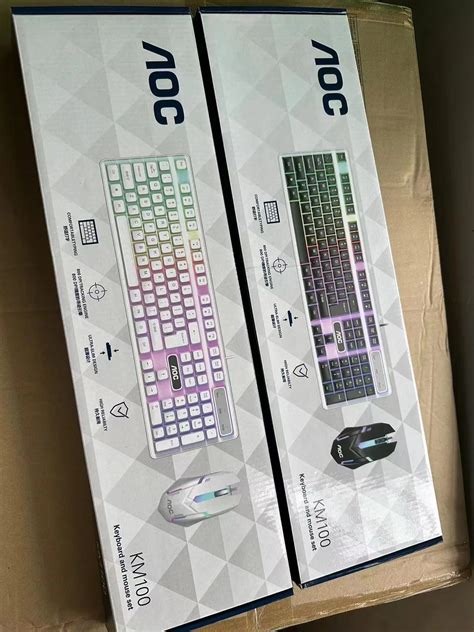 Aoc Km100 Wired Usb Luminous Keyboard And Mouse Set Mechanical Touch Game Keyboard And Mouse Kit