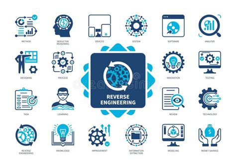 Reverse Engineering Solid Icon Set Stock Illustrations 1 Reverse Engineering Solid Icon Set