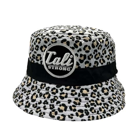 Cali Strong Leopard Reversible Black Bucket Hat Tactical Morale Patch