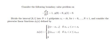 Solved Consider The Following Boundary Value Problem On