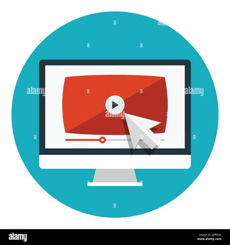 Desktop Display With Video Player On Screen Live Streaming Concept Computer Monitor With Video