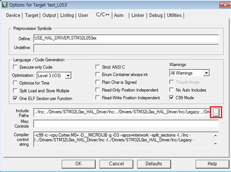 Cubemx Generated Project Keil Setting