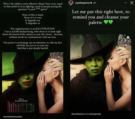 It Was Never About Elphabas Eyes Fans Hated Cynthia Erivos Wicked Poster With Ariana Grande