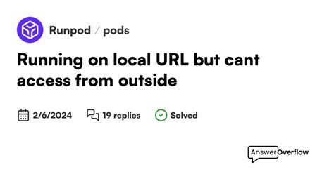 Running On Local Url But Cant Access From Outside Runpod