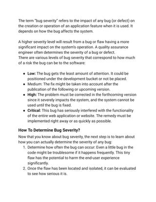 Differences Between Bug Severity And Priority In Testing With Examples Pdf