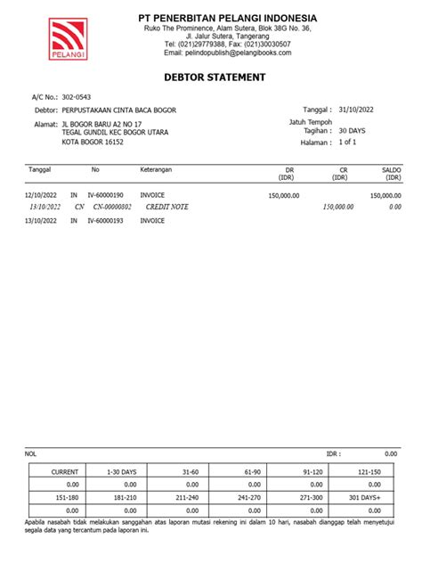 Debtor Statement Pdf