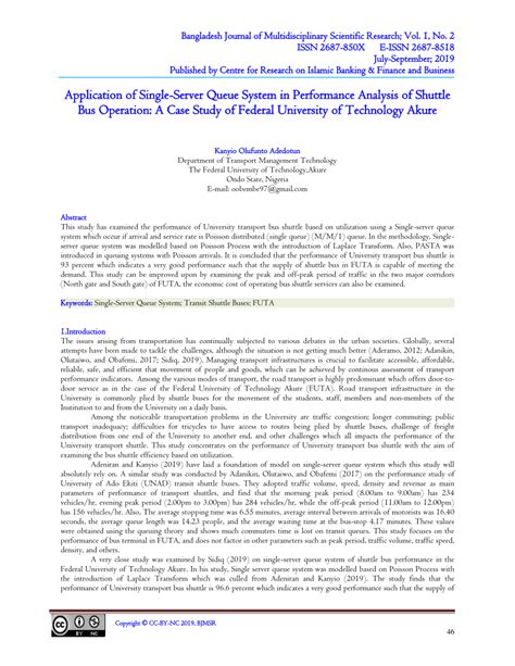 Pdf Application Of Single Server Queue System In Performance Analysis