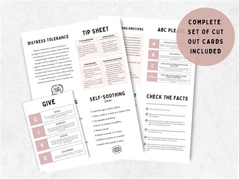 Dbt Skills Worksheets And Dbt Flash Cards Bundle Mindfulness Etsy