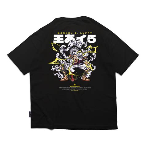 Jual KAOS LUFFY GEAR SUN GOD NIKA HITAM Kaos One Piece Kaos Anime Baju Distro Pria