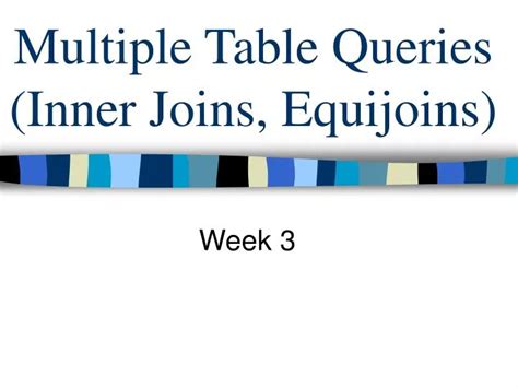 Ppt Multiple Table Queries Inner Joins Equijoins Powerpoint Presentation Id4330180