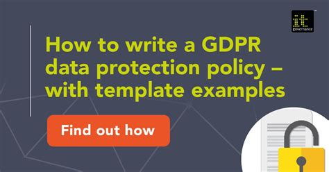It Governance Ltd On Linkedin How To Write A Gdpr Data Protection Policy Free Template