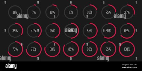 Set Of Circle Percentage Progress Bar Diagrams Meters For Web Design User Interface Ui Or
