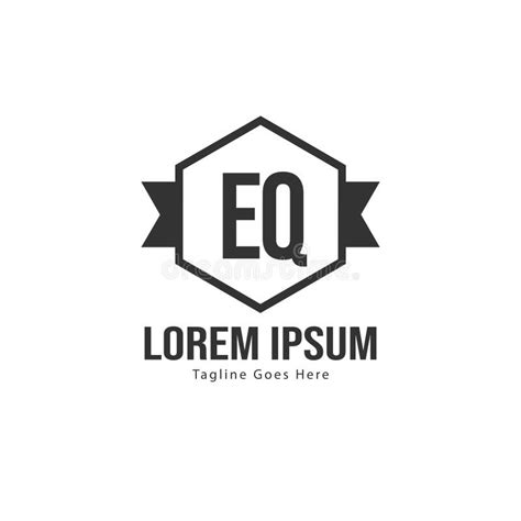 Initial EQ Logo Template With Modern Frame Minimalist EQ Letter Logo
